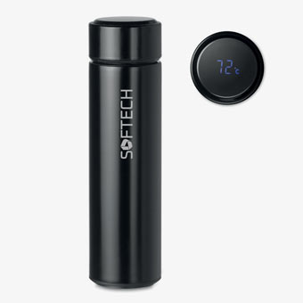 Termo com infusor de chá personalizado e termómetro
